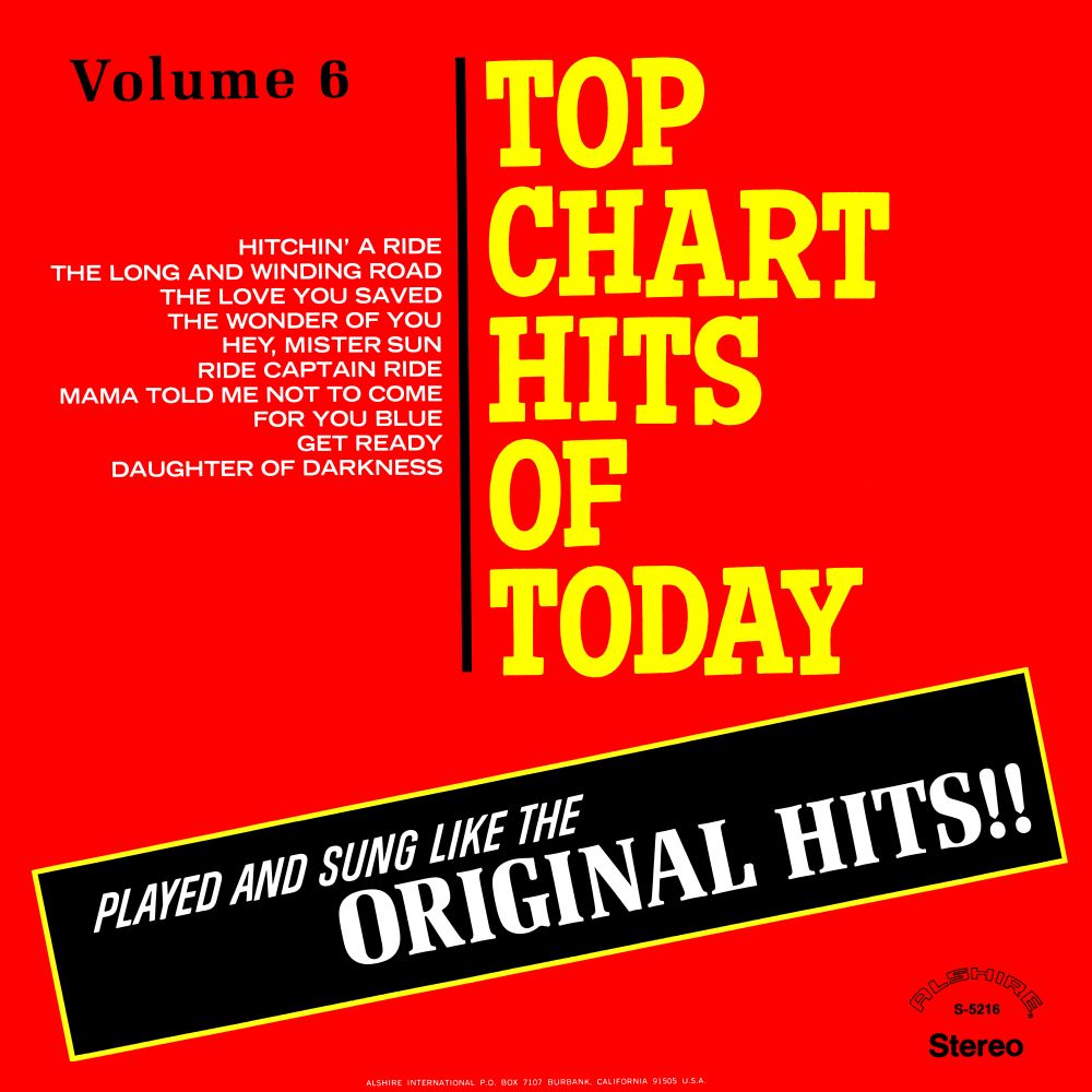Top Chart Hits of Today, Vol. 6 (S-5216) - Alshire & 101 Strings ...
